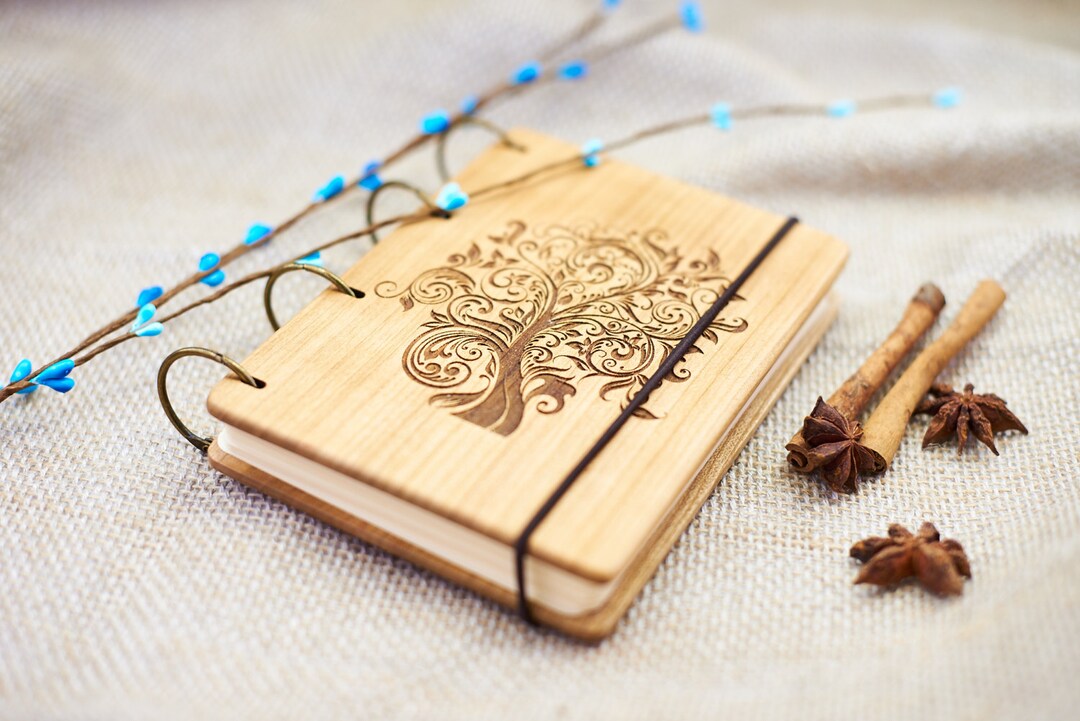 Wooden Notebook Tree Custom Notebook Notebook Cover Travelers Notebook ...