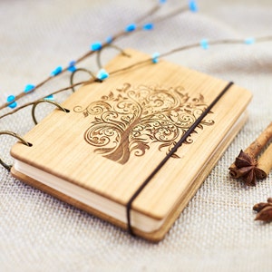 Wooden Notebook Tree Custom Notebook Notebook Cover Travelers Notebook ...