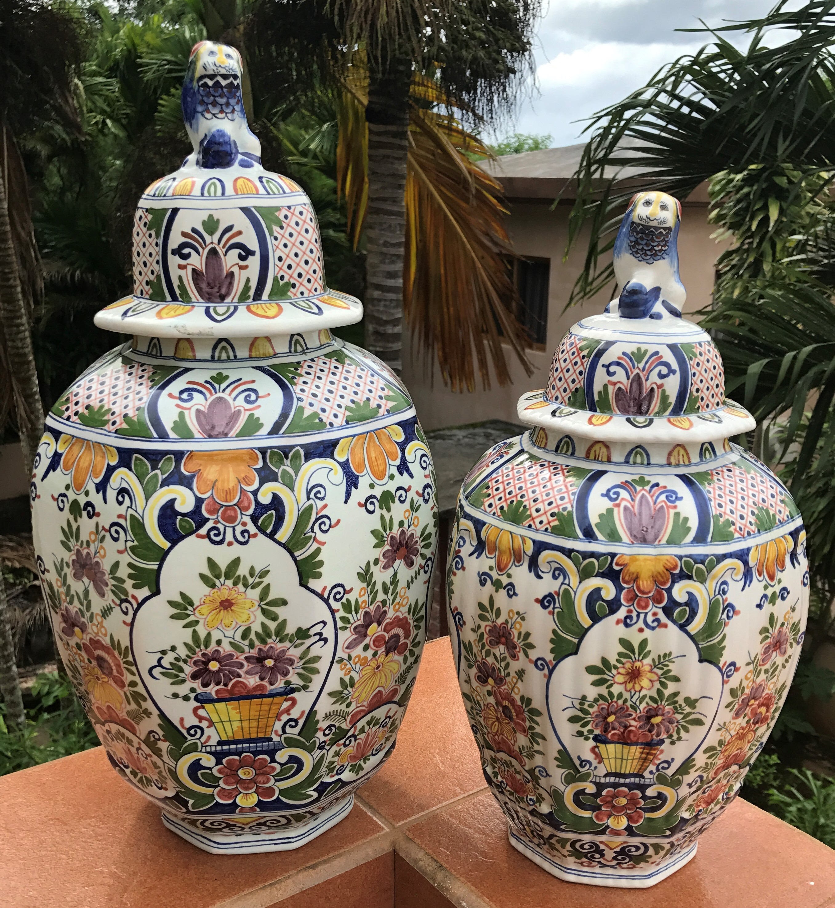 1800's Rare Delft Art Deco Delfts Polychroom Candelabrum | Etsy