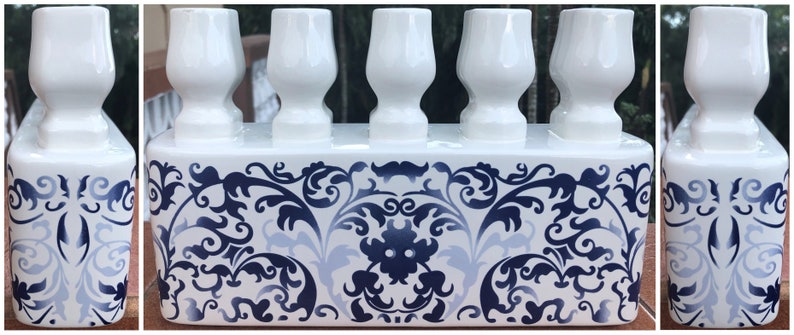 Marcel Wanders Studio Design Large 5-neck Floral Delft Blue - Etsy