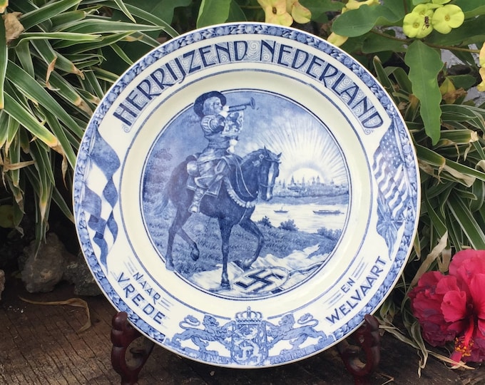 Delft Plate WWII Schotel "herrijzend Nederland Naar Vrede En Welvaart ...