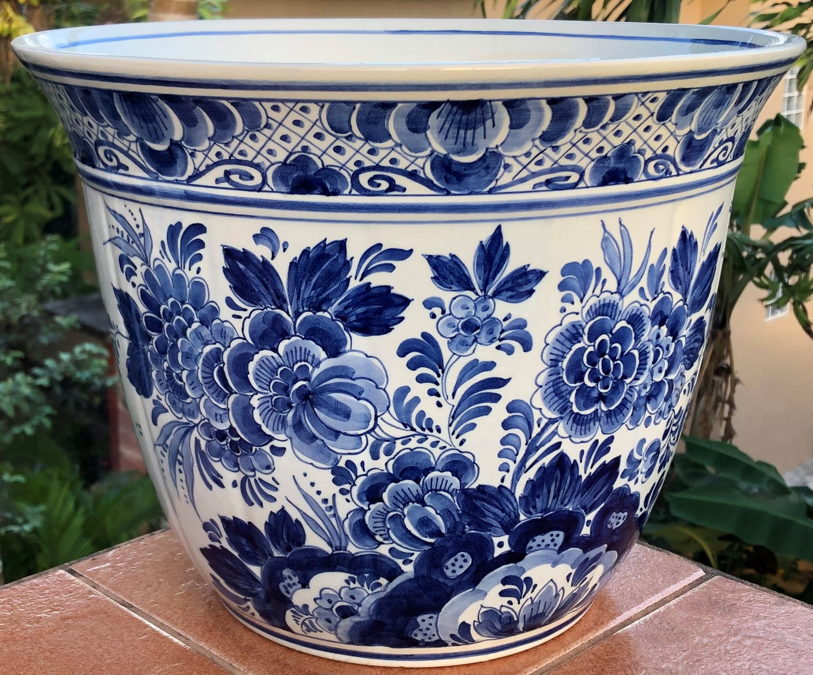 TWO HUGE Rare Delft Flower Pots Delfts Blauw Chinois Bloempot | Etsy