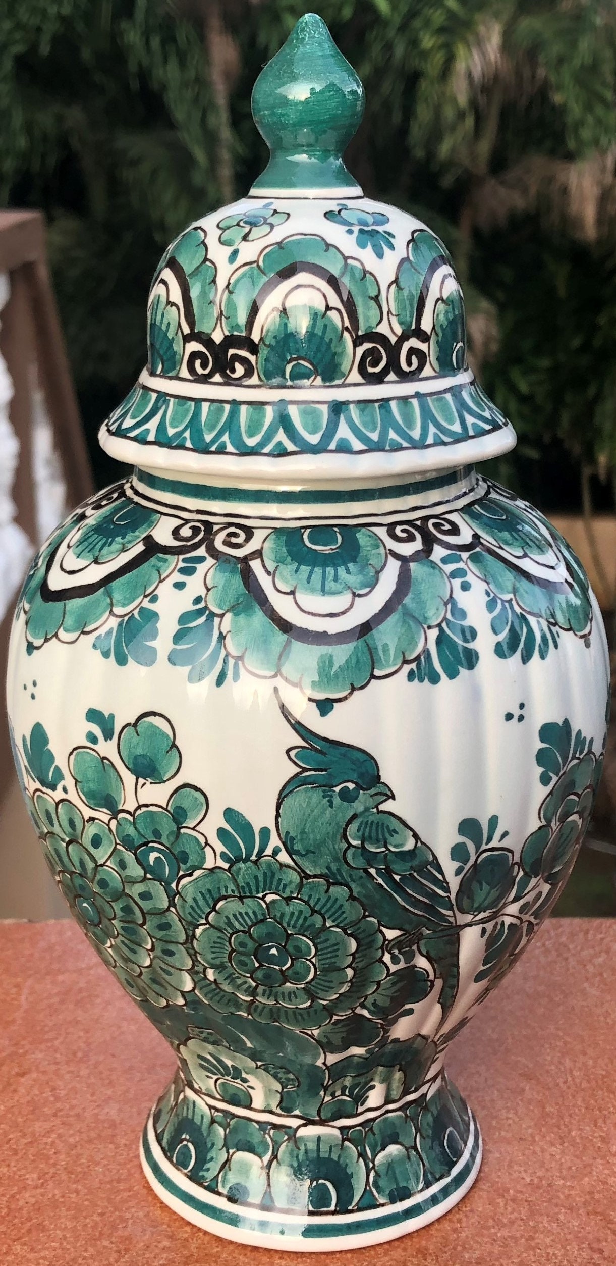 LARGE! Delft Red Gold Double Gourd Vase Delfts Rood Chinois Vaas 花王 ...