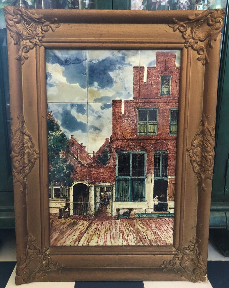 HUGE Delft Blue 16 Tile Tableau New Custom Frame FUN Fantasy - Etsy