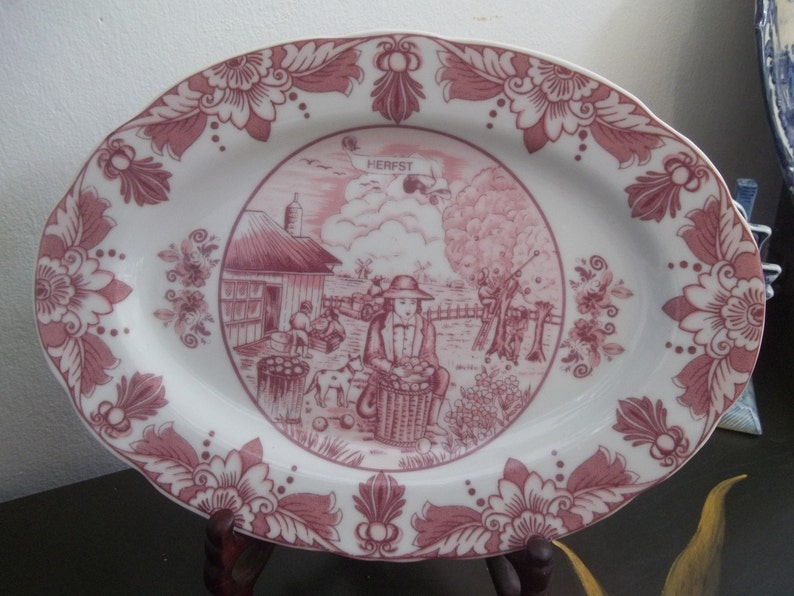 Delft Red Garniture Four Seasons 4 Charger Set Delfts Rood - Etsy