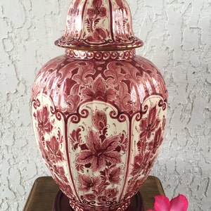 LARGE Regina Delft Red Ginger Jar Delfts Rood Deksel Vaas Orchid ...