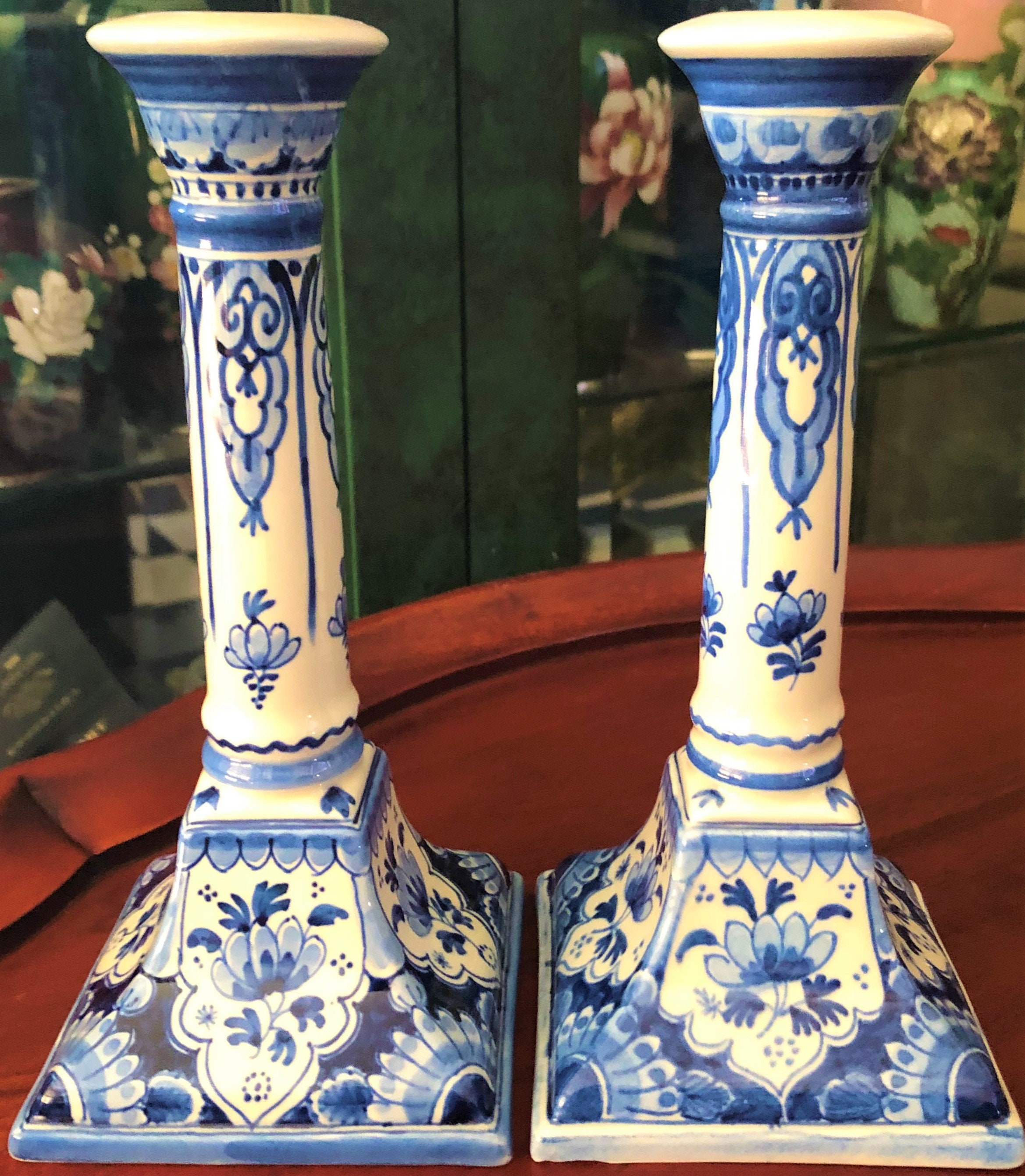 TWO Royal Delft 1962 Candlesticks Pair Delfts Blauw Kandelaars | Etsy