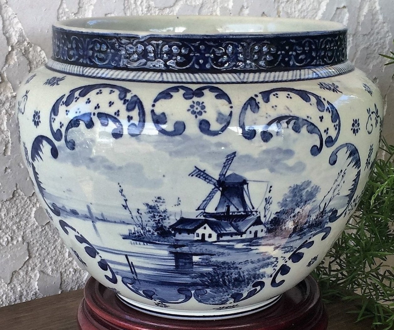 De Wit Delft Flower Pots Delfts Blauw Bloempot Molen - Etsy Nederland