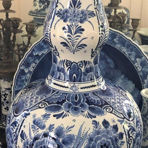 TWO HUGE! Rare Delft Flower Pots Delfts Blauw Chinois Bloempot Palm Pot ...