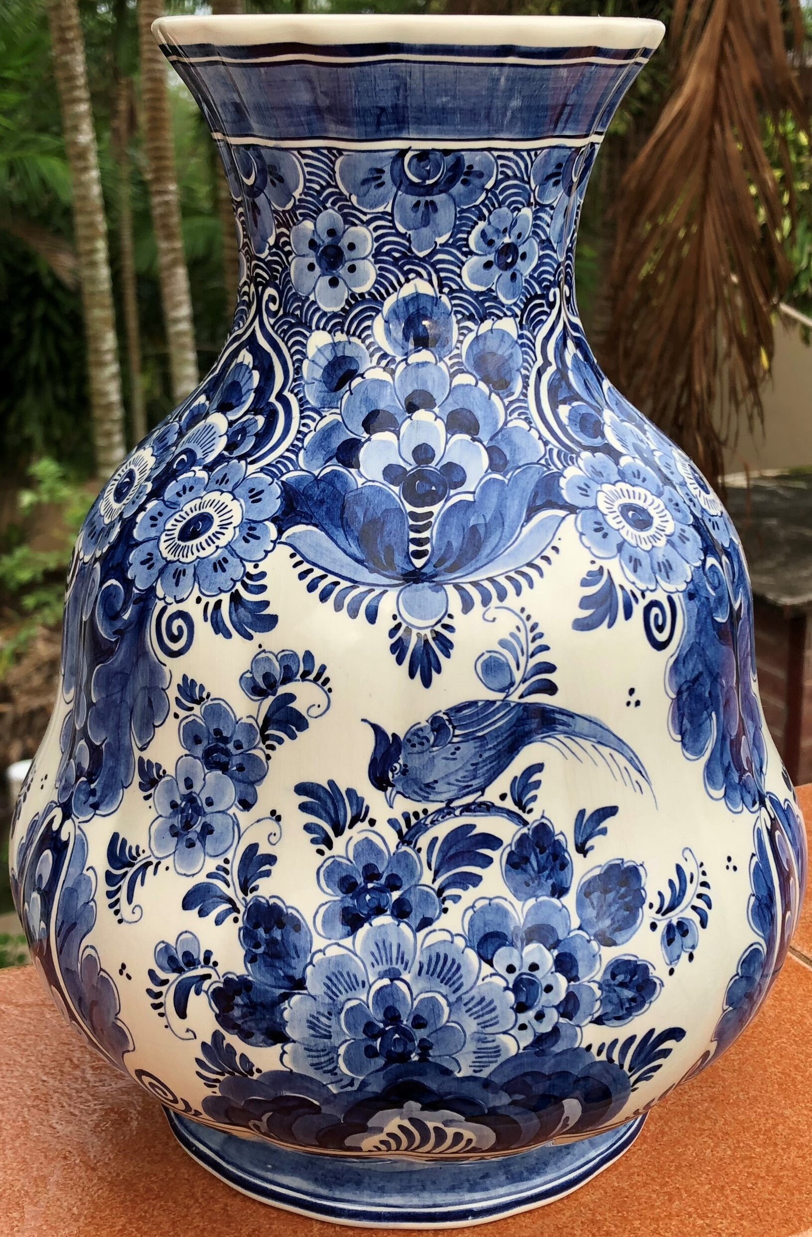 LARGE! Delft Red Gold Double Gourd Vase Delfts Rood Chinois Vaas 花王 ...