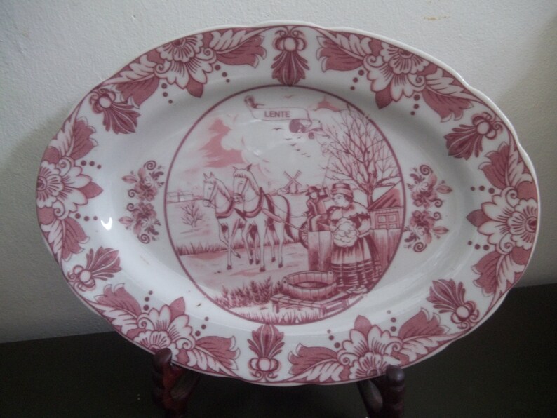 Delft Red Garniture Four Seasons 4 Charger Set Delfts Rood - Etsy