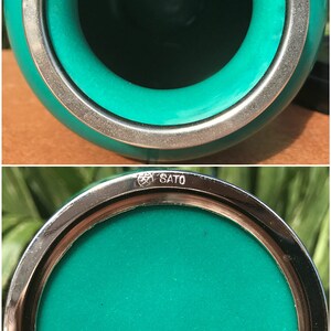 佐藤七宝 Sato Cloisonne 無線七宝 Musen Wireless Shippo Vase Jade Green Jar 向日葵 ...