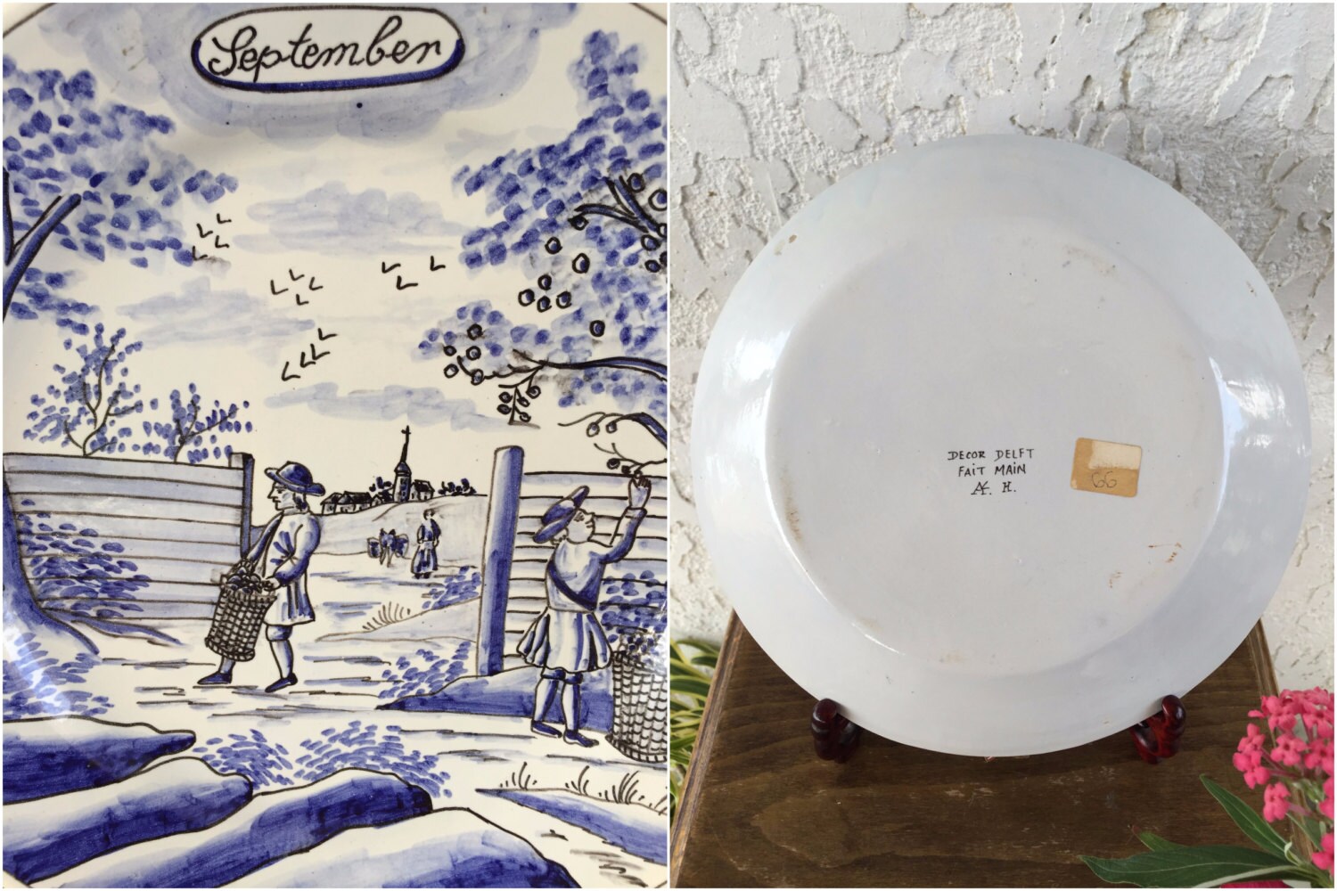 1800s Old Delft September Month Plate Faience Delfts Blauw | Etsy