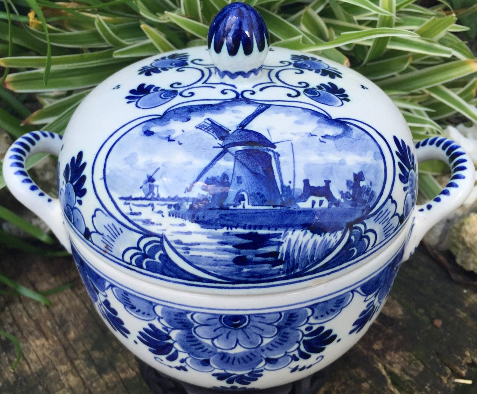 Zenith Delft Ginger Jar Vase Garniture Set Delfts Blauw Kaststel Deksel ...