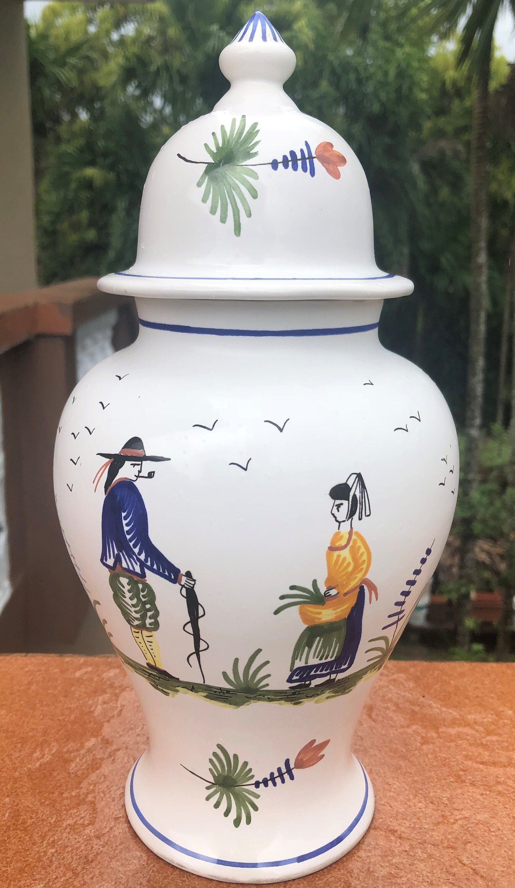 Quimper Delft Faience Ginger Jar Vase Pastoral Delfts | Etsy