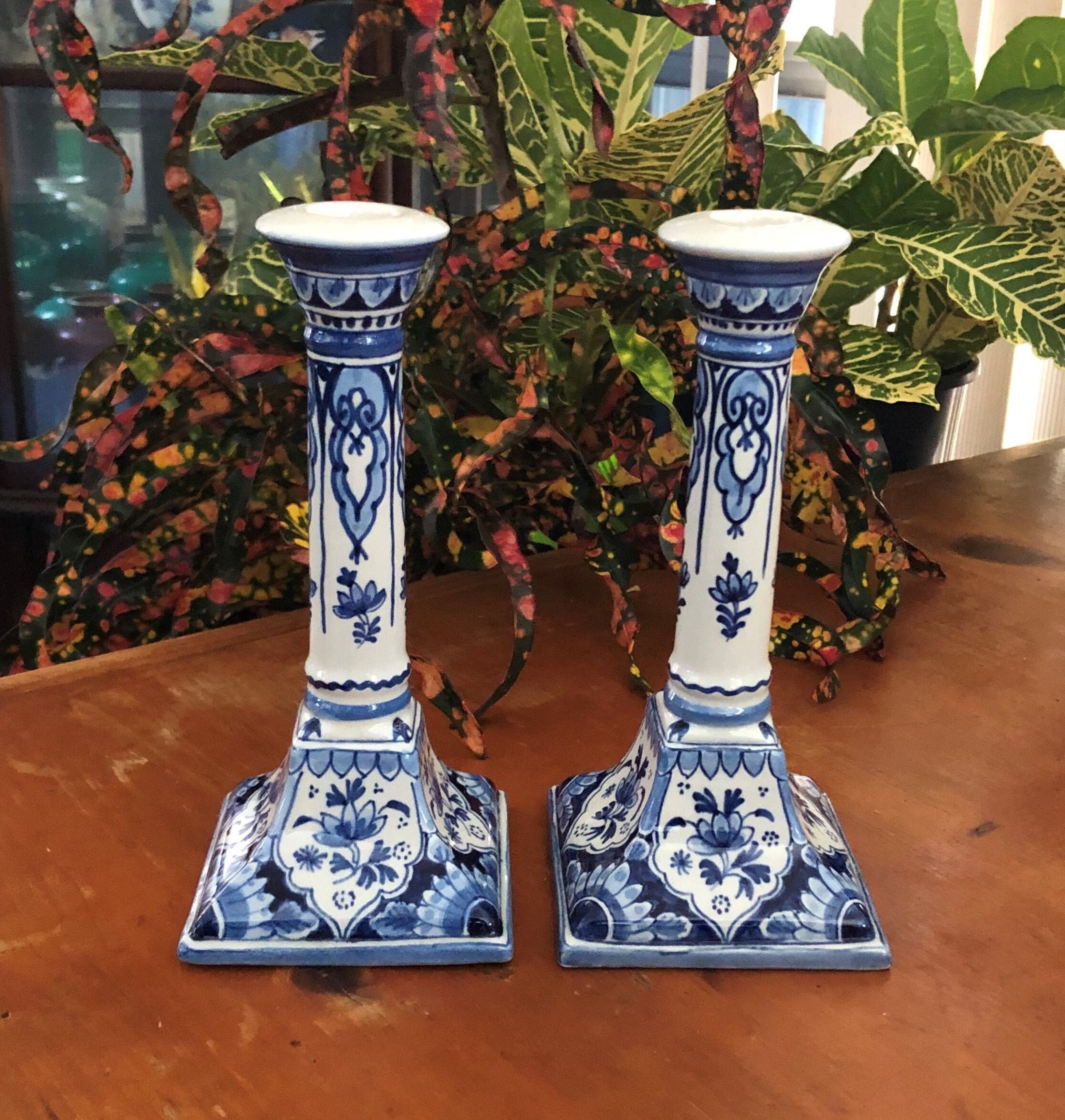 TWO Royal Delft 1960 Candlesticks Pair Delfts Blauw Kandelaars | Etsy