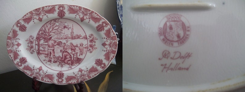 Delft Red Garniture Four Seasons 4 Charger Set Delfts Rood - Etsy