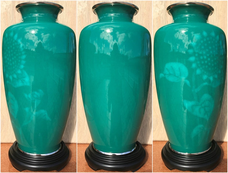 佐藤七宝 Sato Cloisonne 無線七宝 Musen Wireless Shippo Vase Jade Green - Etsy