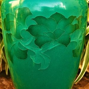 佐藤七宝 Sato Cloisonne 無線七宝 Musen Wireless Shippo Vase Jade Green Jar 向日葵 ...