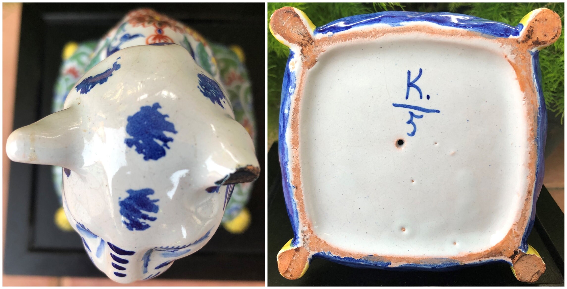 Delft Cat on a Cushion Delfts Blauw Kat Figurine Faience Statue Feline ...