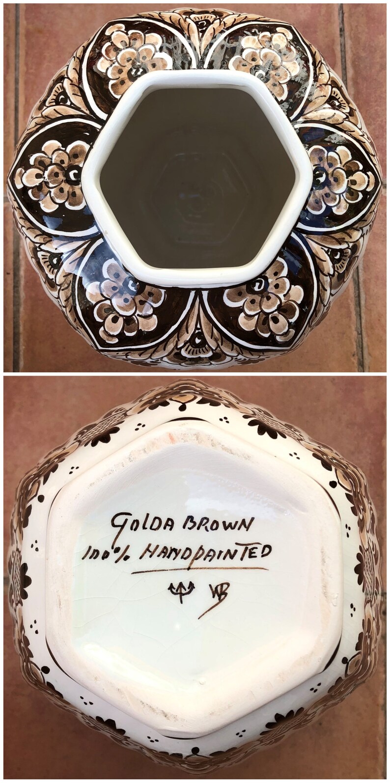 Delft De Drietand Golda Brown Ginger Jar Vase Garniture Set Large ...