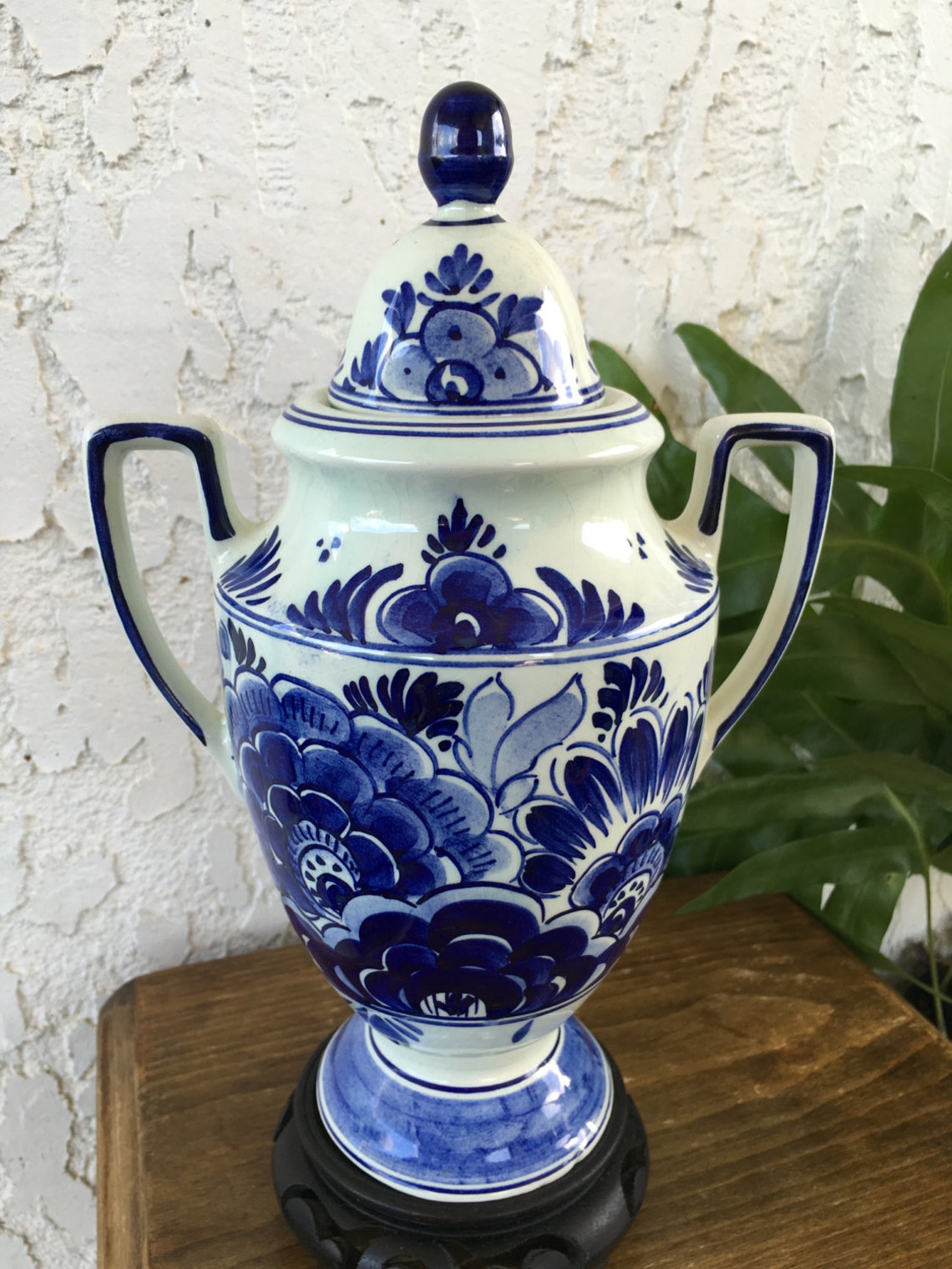 Delftse Pauw Delft Flask Delfts Blauw Kruik Pitcher Vaas - Etsy