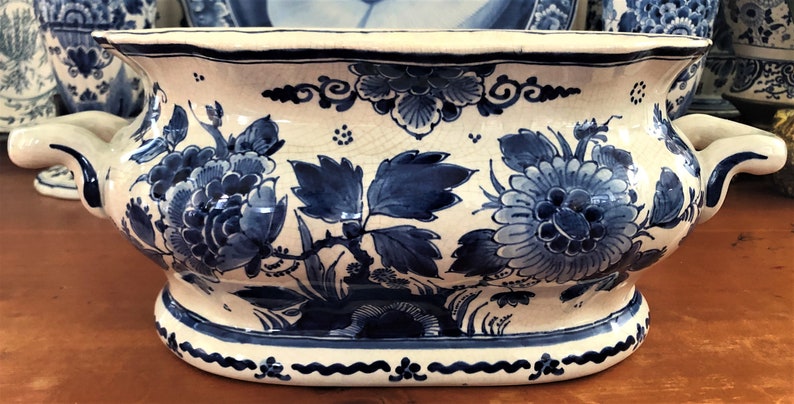 HUGE Royal Delft Planter Delfts Blauw Oud Kerk Brug Bloempot - Etsy.de