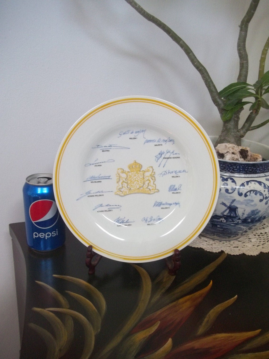 Rare Delft Plate of Sovereign Royal Signatures Wall Plaque | Etsy