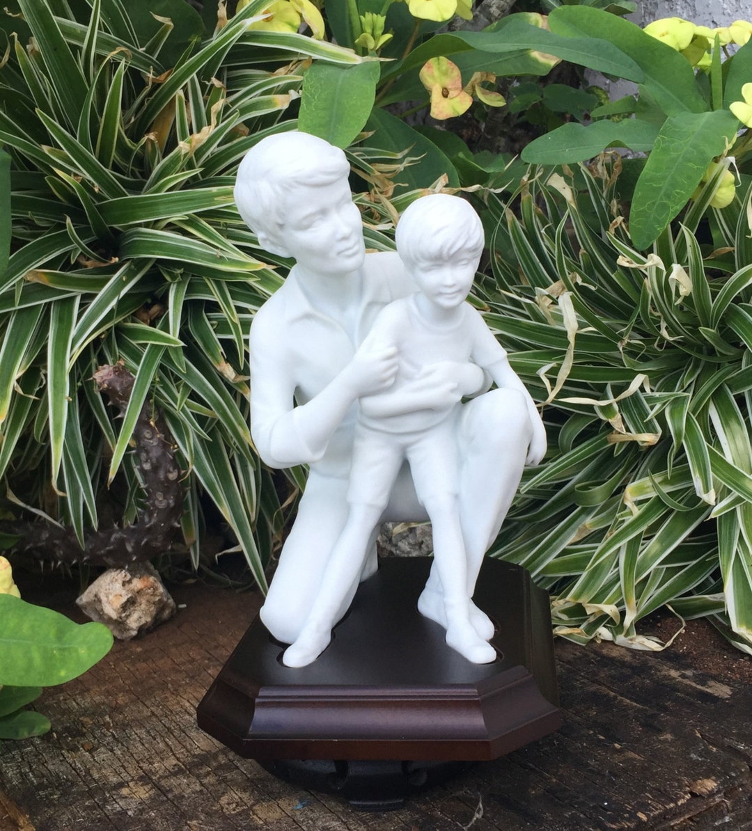 KAISER FATHER & SON Limited Edition White Bisque Figurine With Wood ...