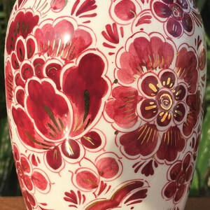 LARGE! Regina Delft Red Ginger Jar Delfts Rood Deksel Vaas Orchid ...