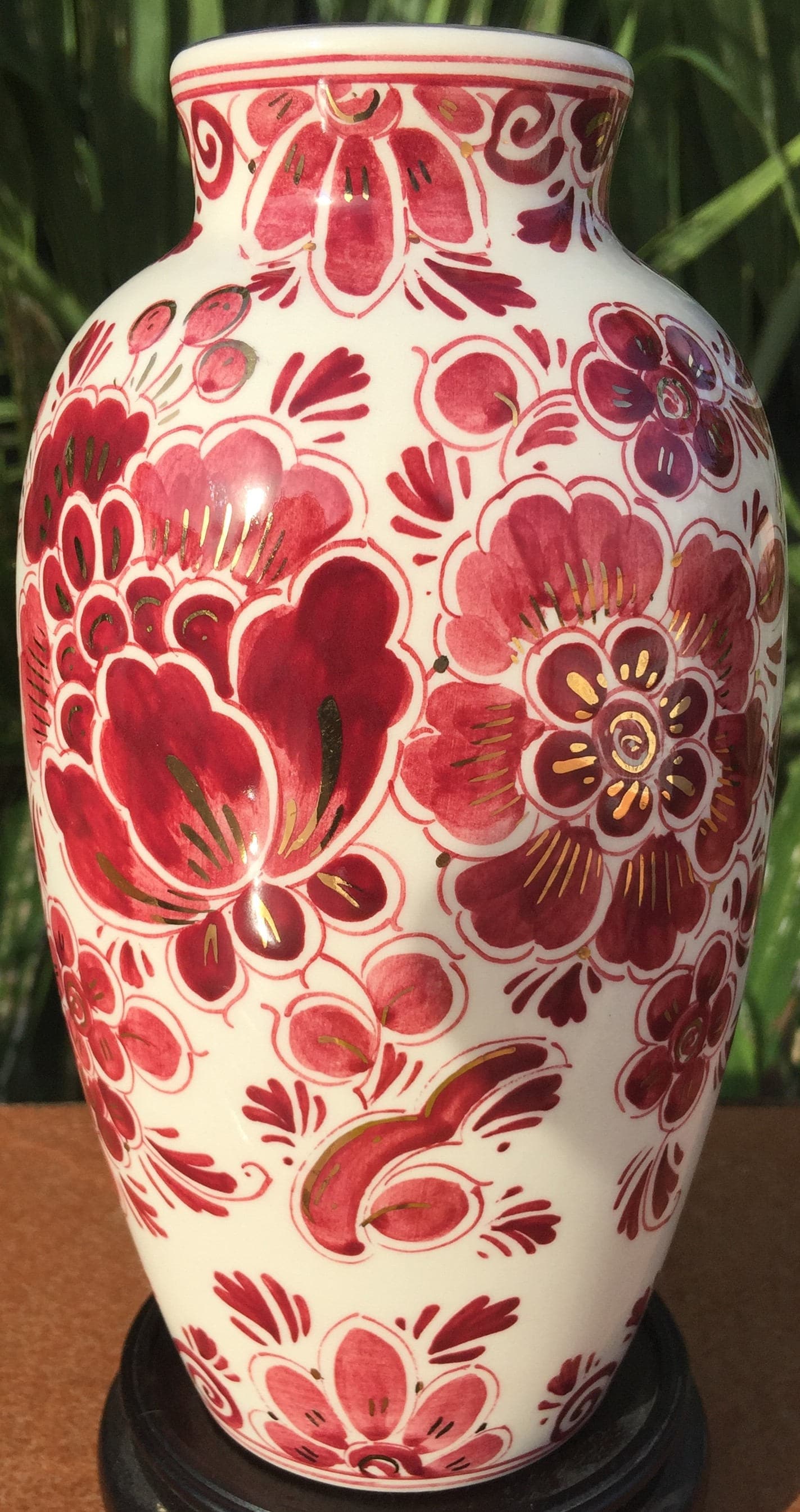 LARGE! Regina Delft Red Ginger Jar Delfts Rood Deksel Vaas Orchid ...