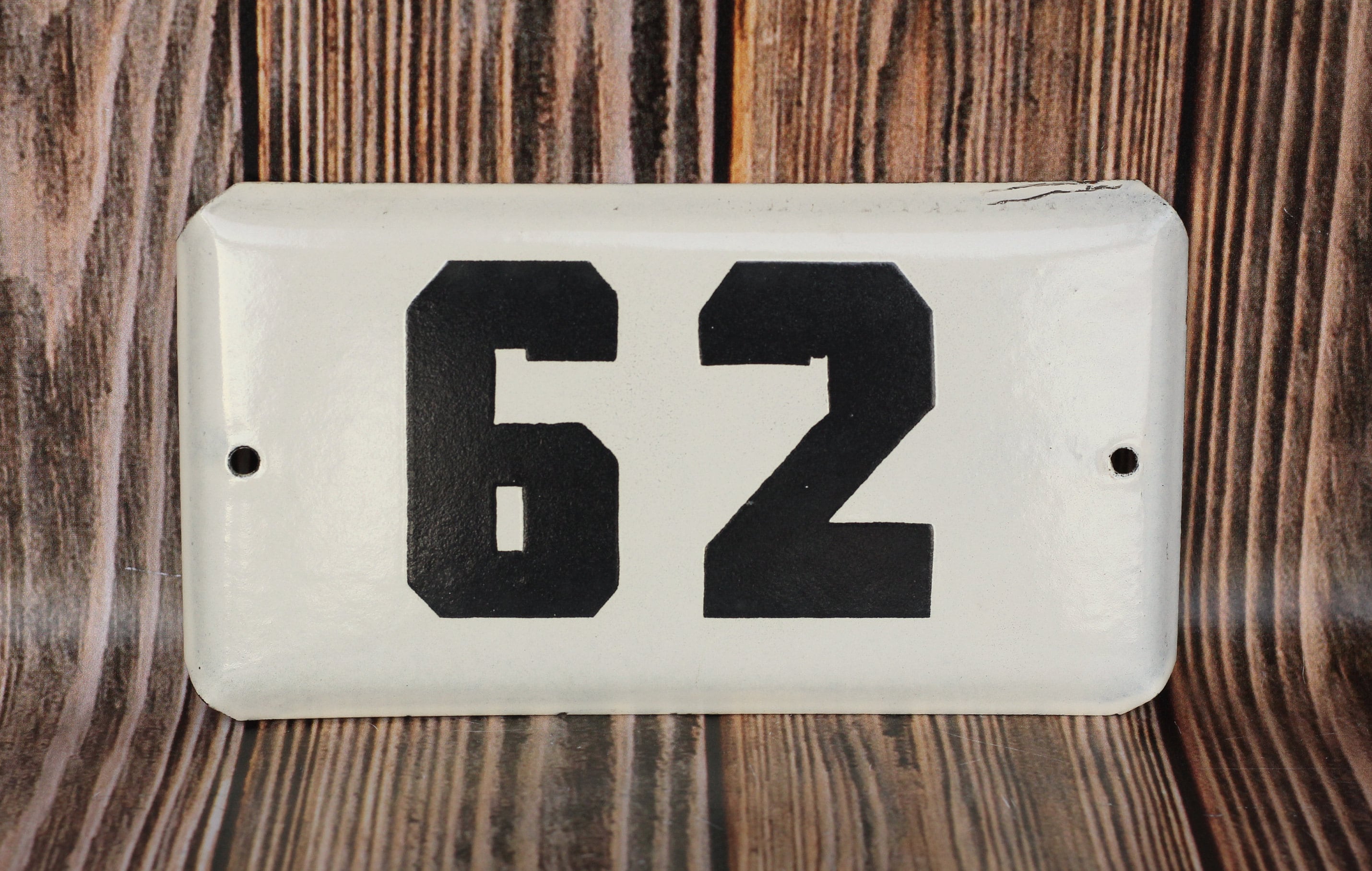 Enamel House Number 62 Room number 62 Enamel Metal Plate | Etsy