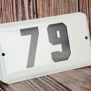 Vintage Enamel Sign House Numbers 79 Metal Door Number Street Sign 79 ...