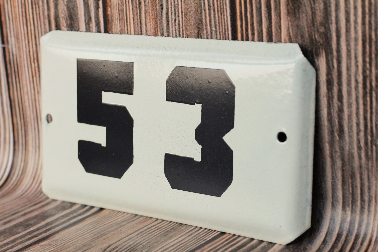 Vintage Enamel Door Number Sign 53 Apartment Address Street - Etsy
