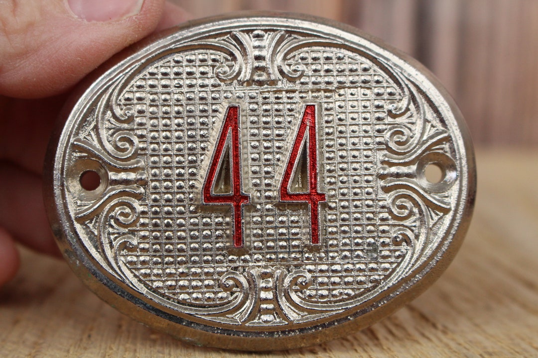 Antique Address Plate Soviet Number Door Number Oval Gray Plate Hotel ...