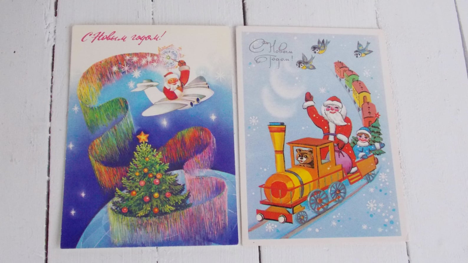 Set of 2 Vintage Soviet Postcard Christmas Postcards Canta - Etsy