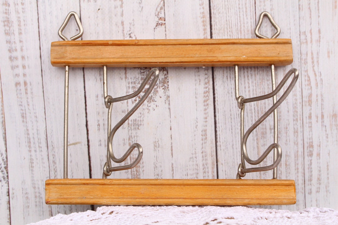 Soviet Vintage Clothes Hanger Rustic Clothes Hook Towel Rack Wooden ...