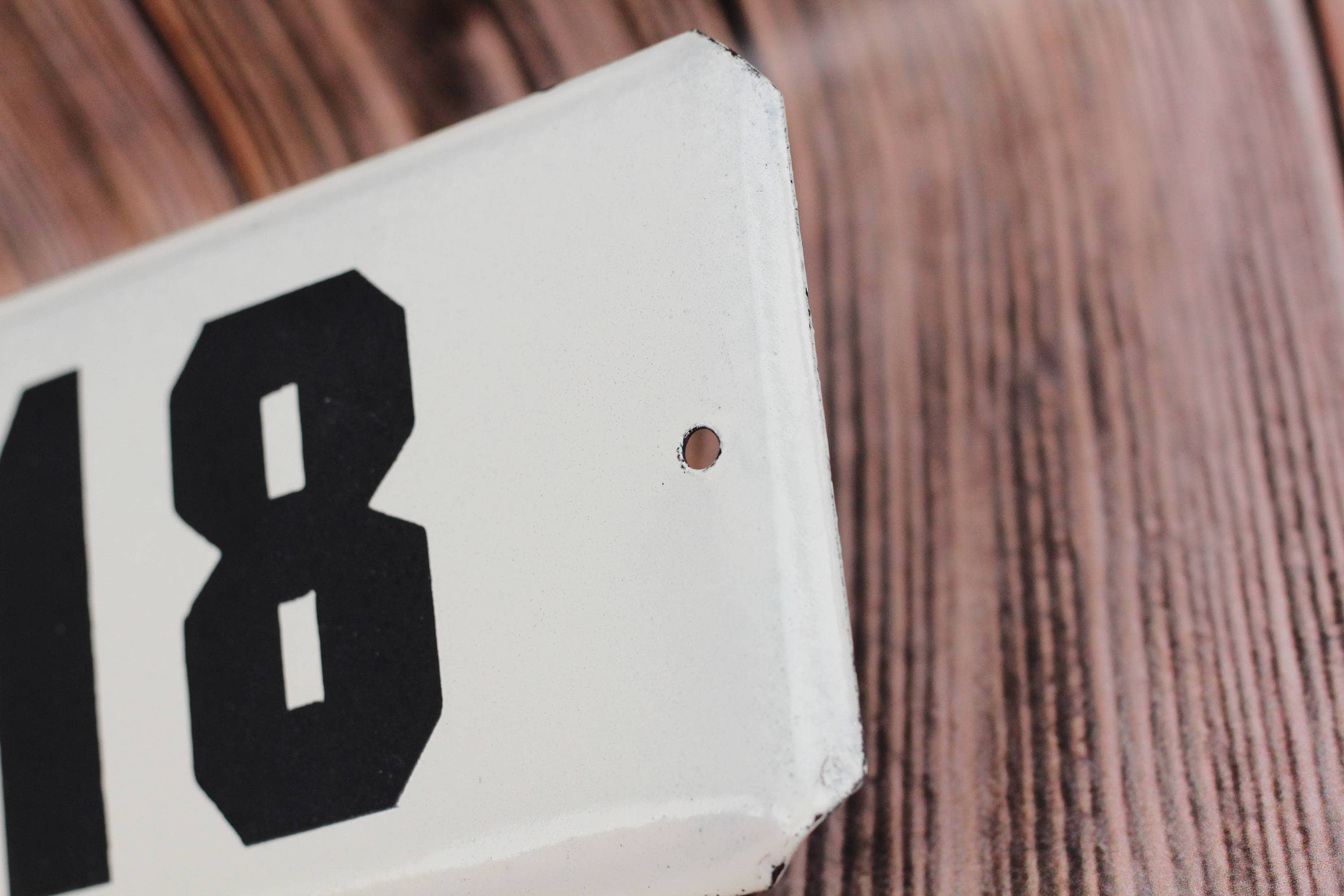 Enamel House Number Sign 18 Vintage Door Number Address Signs Antique ...