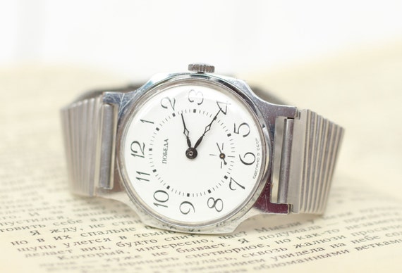 Mens vintage watch Pobeda watch Soviet Mens Watch Pob… - Gem