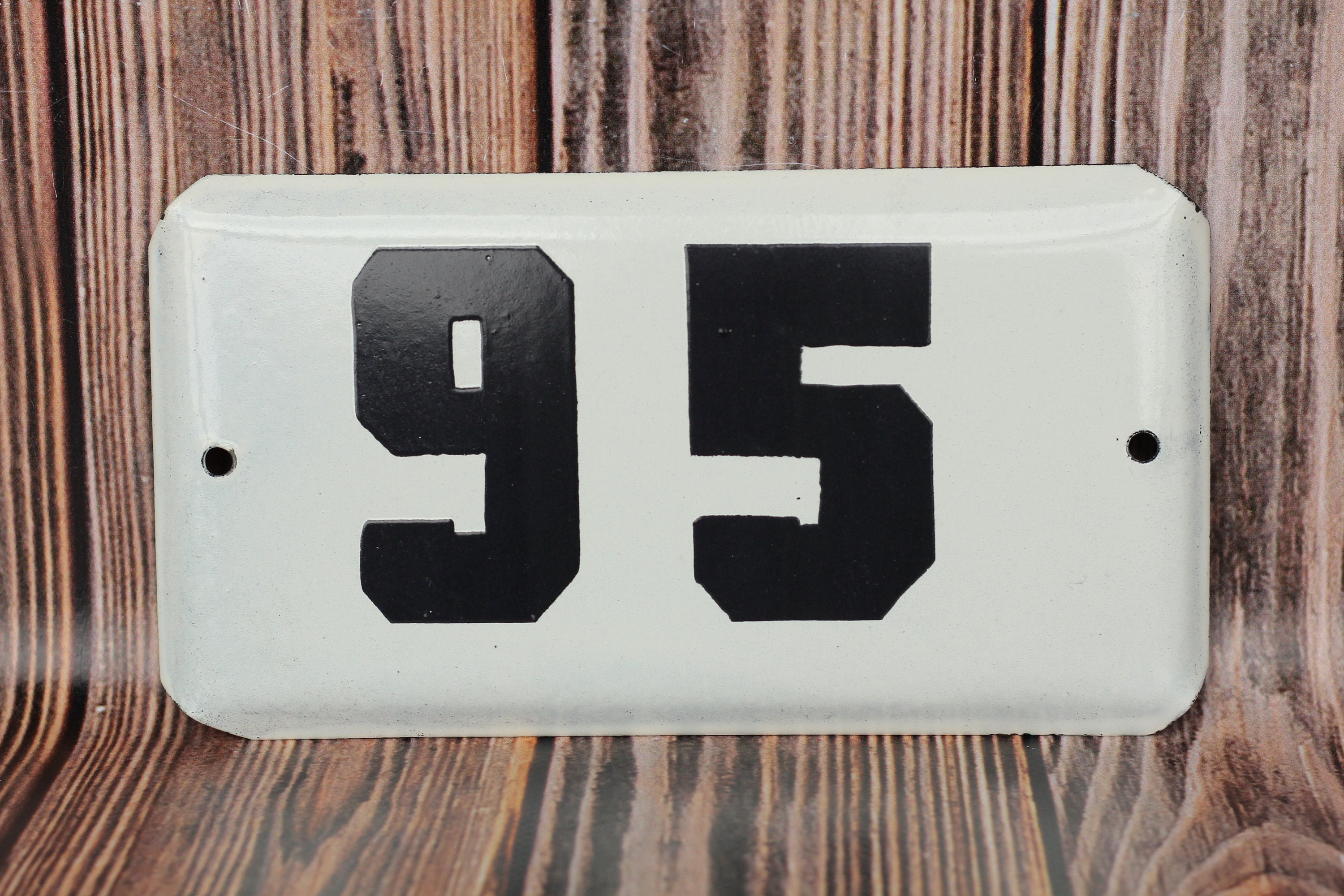 Vintage House Number Sign 95 Room number Cottage Sign Enamel | Etsy