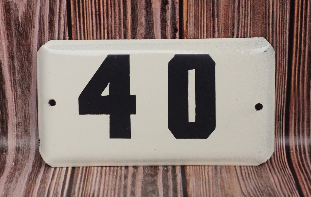 Vintage Antique House Number 40 Old Door Plate Flat Room Outdoor House ...