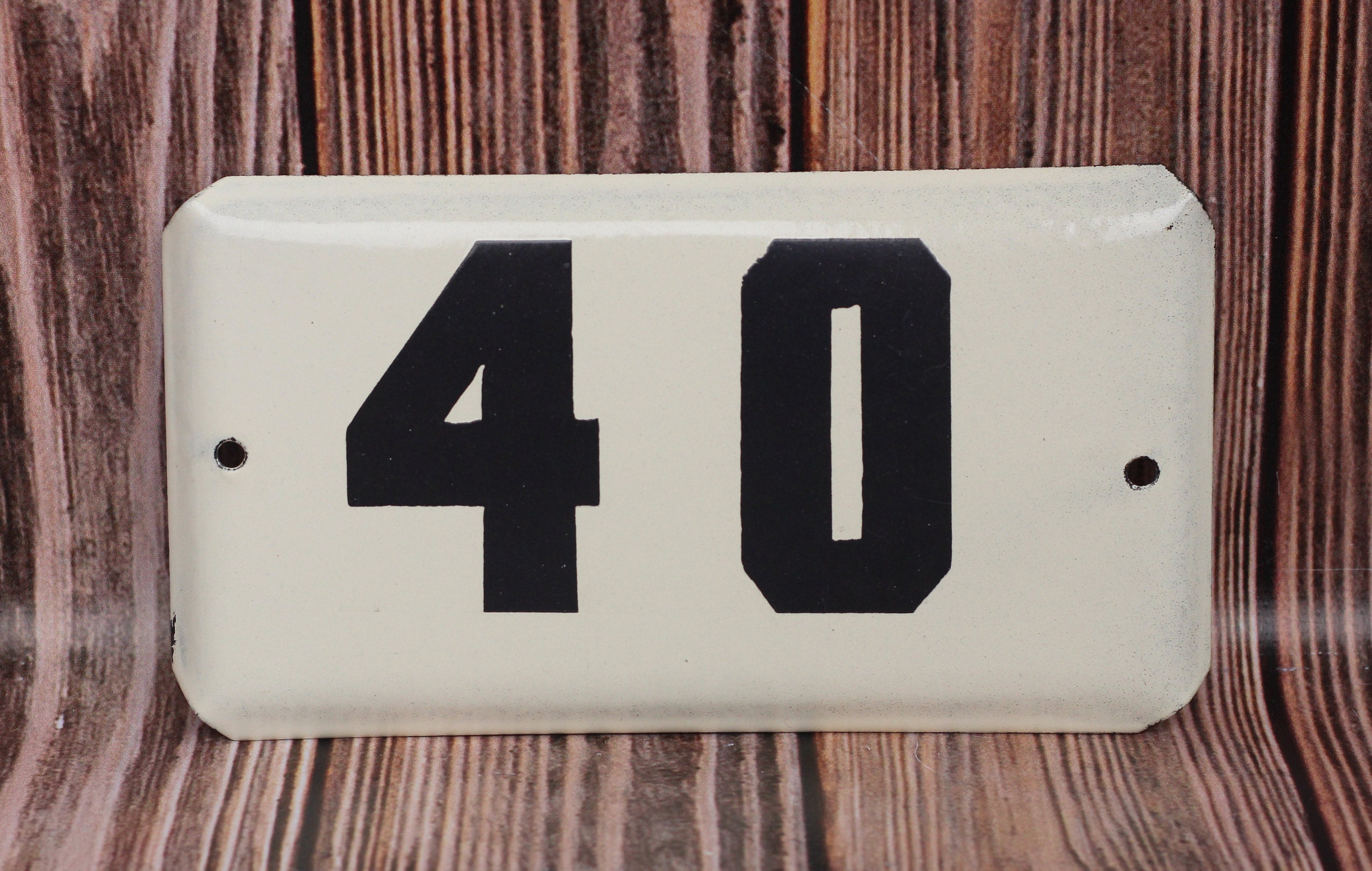 Vintage Antique House Number 40 Old Door Plate Flat Room - Etsy