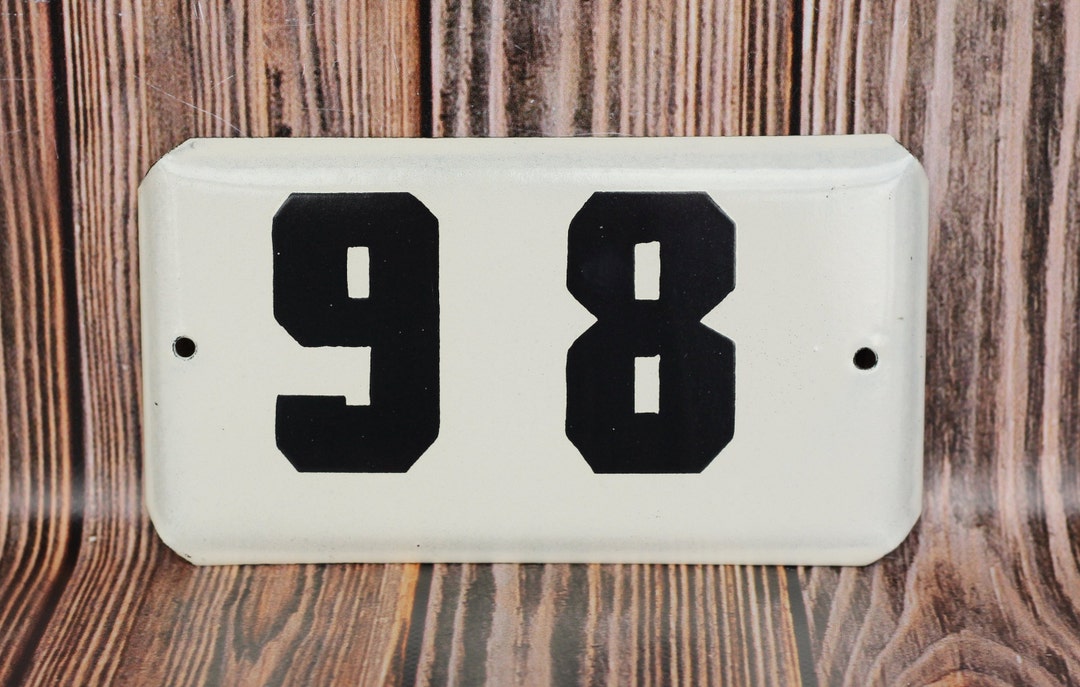 Vintage Door Number Sign 98 Apartment Address House Number Plaque ...