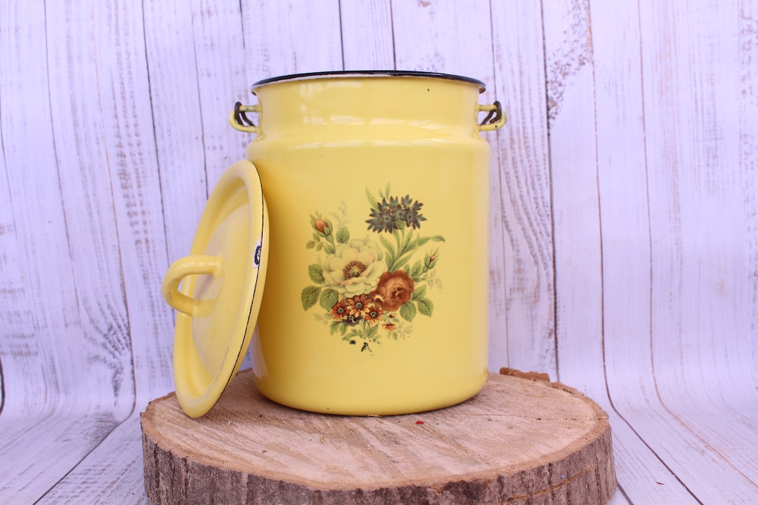 Antique Yellow Milk Jar Metal Milk Jug Milk Container Antique - Etsy