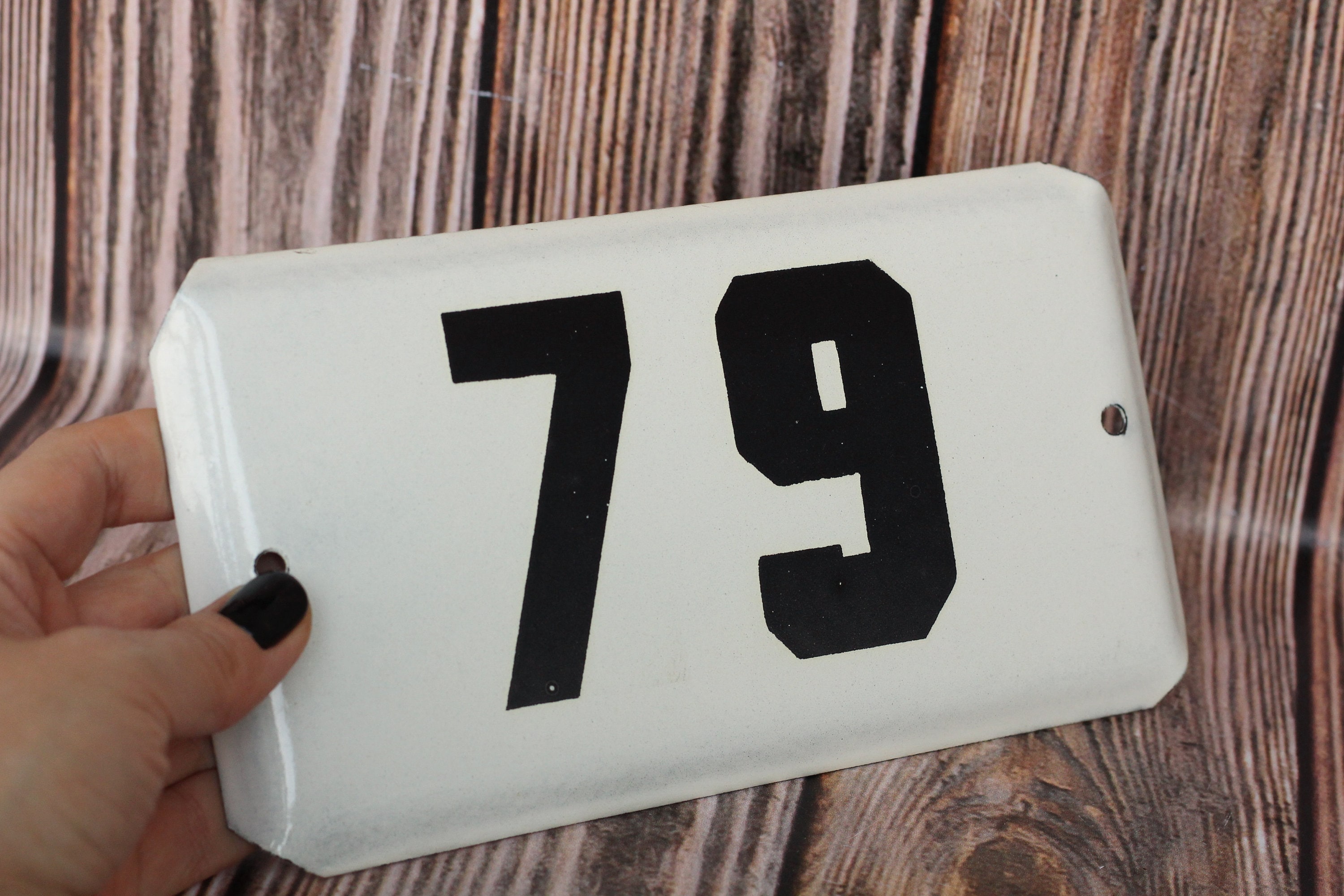 Vintage Enamel Sign House Numbers 79 Metal Door Number Street - Etsy