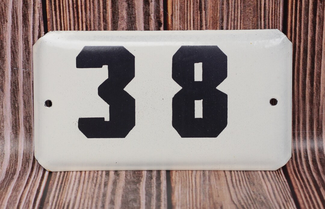 Vintage Antique House Number 38 House Numbers Plaque Street Enamel Sign ...