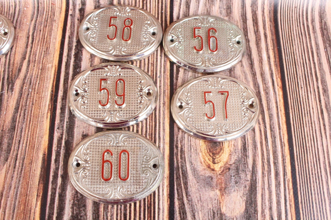 Vintage Address Plate Soviet Number Door Number Oval Gray Plate Hotel ...