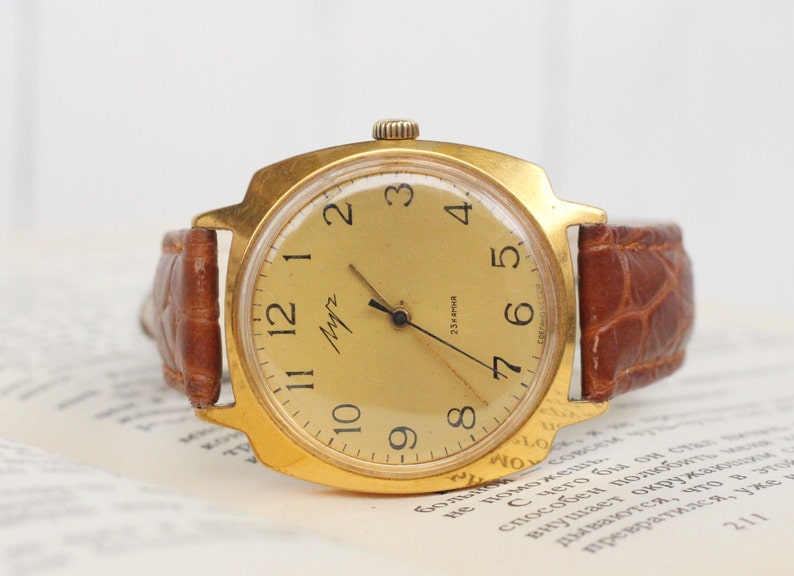 Gold Plated Vintage Mens Watch Russian Watches Retro Luch - Etsy