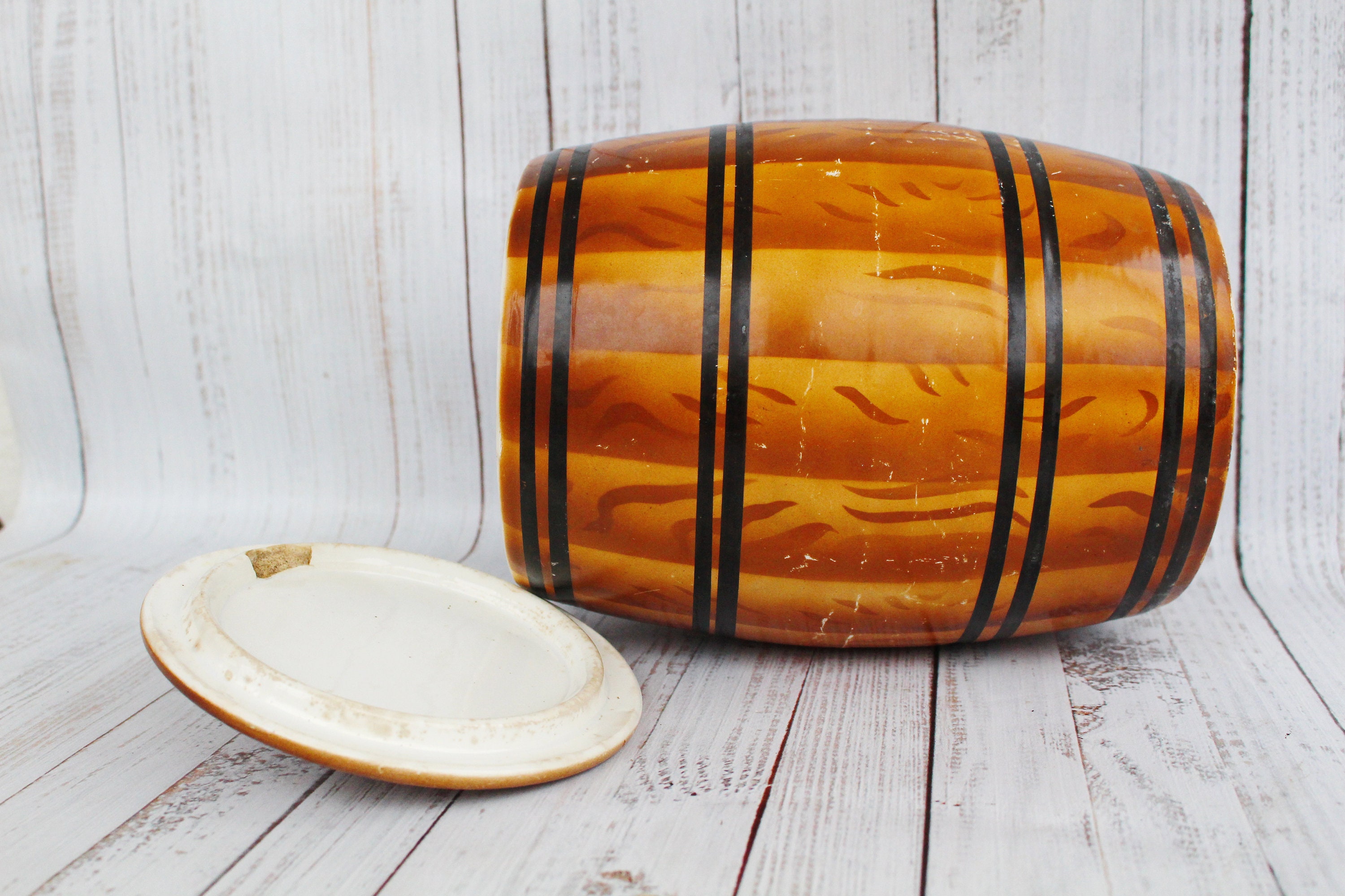 Large Ukrainian ceramic barrel with a lid. Country style. | Etsy