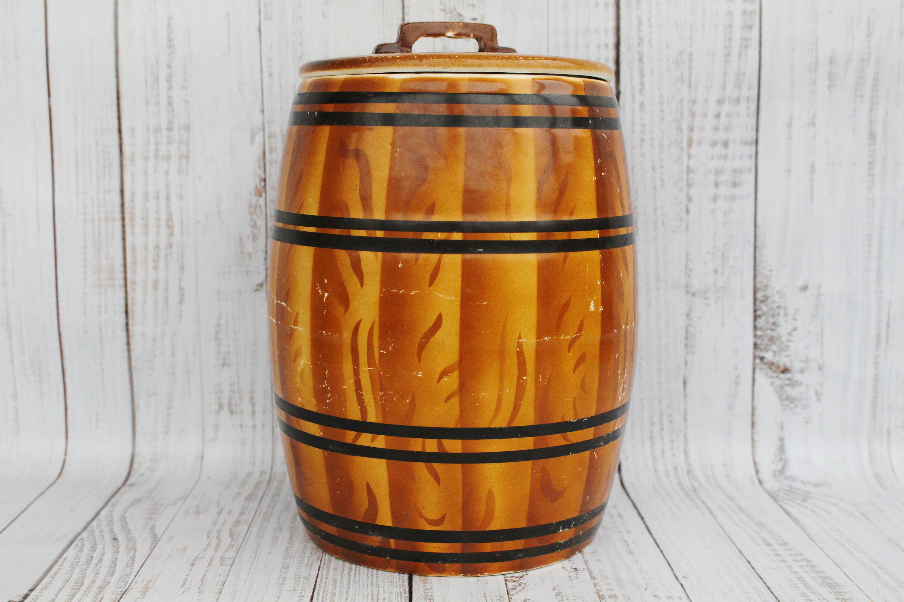 Large Ukrainian ceramic barrel with a lid. Country style. | Etsy